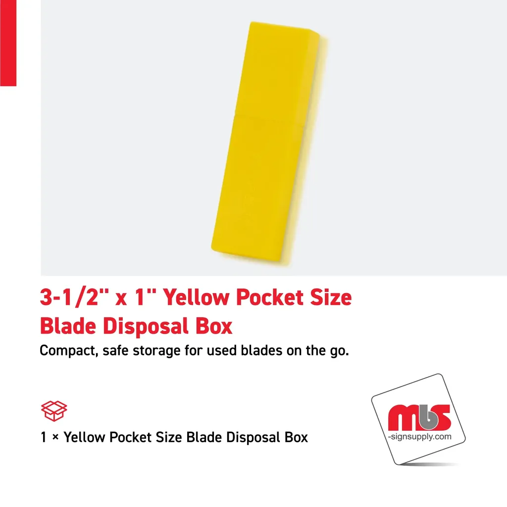 3-1/2'' x 1'' Yellow Pocket Size Blade Disposal Box | HTM-MBS LLC | DBA ...